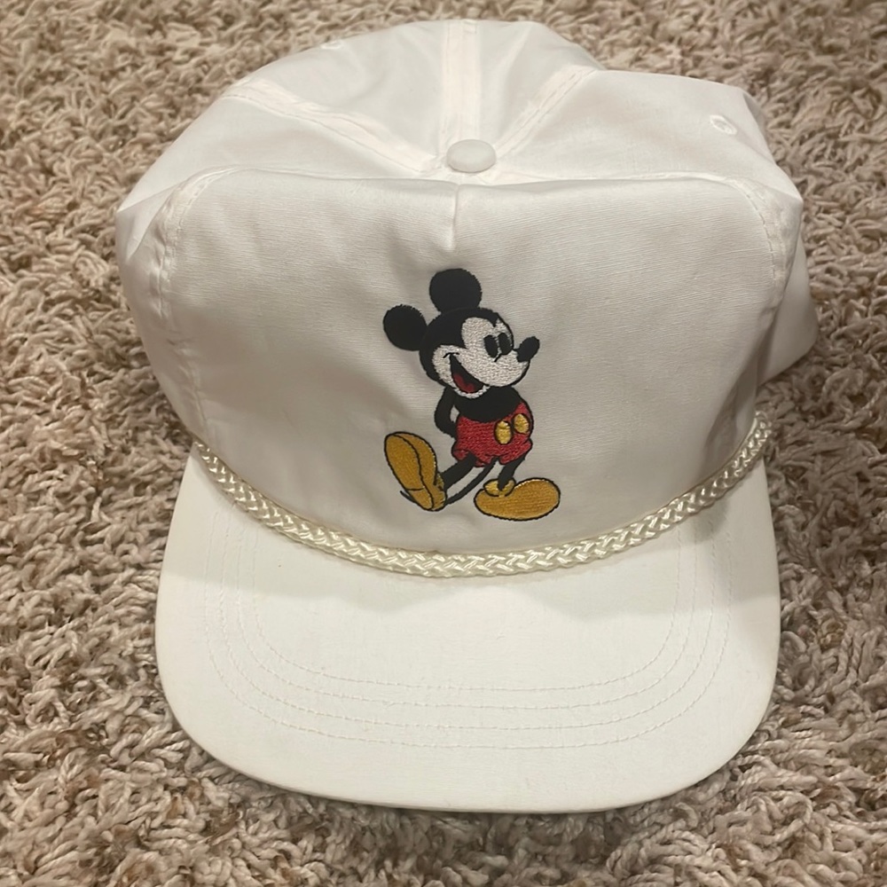 Vintage Disney Mickey Mouse Leather Clamp Back Cap - Gem